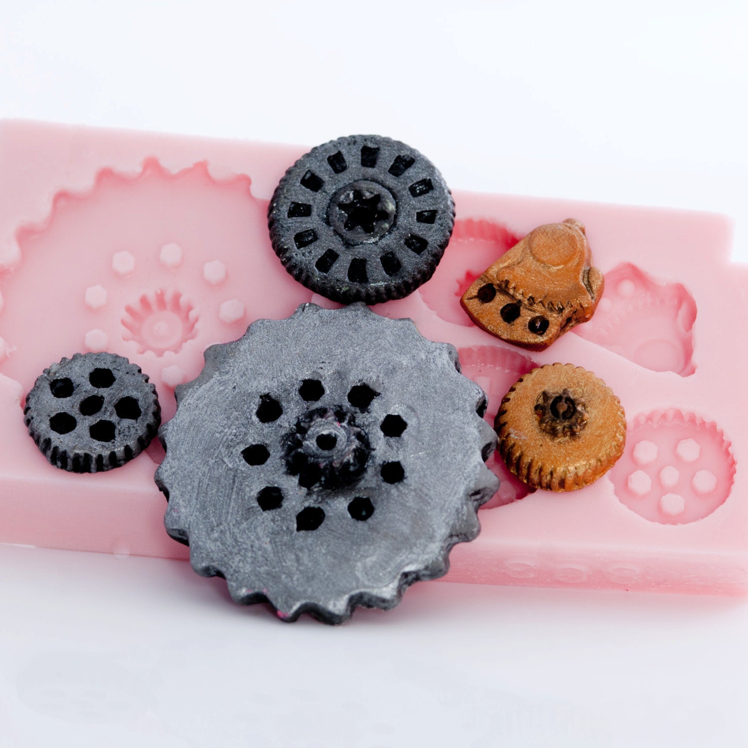 Gears Steampunk Mold Set Gothic Jewelry DIY Resin Clay Moulds ...