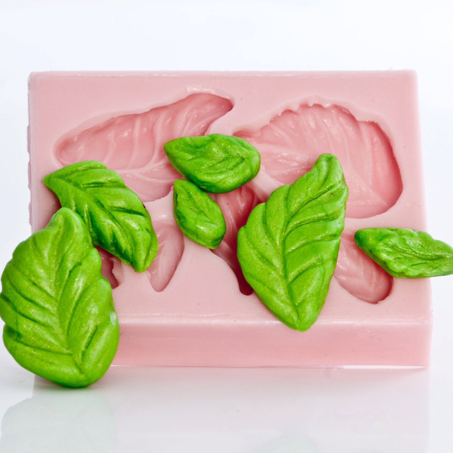 Small Rose Leaf Two Mold Set Eleven Leaves in Two Molds - Etsy