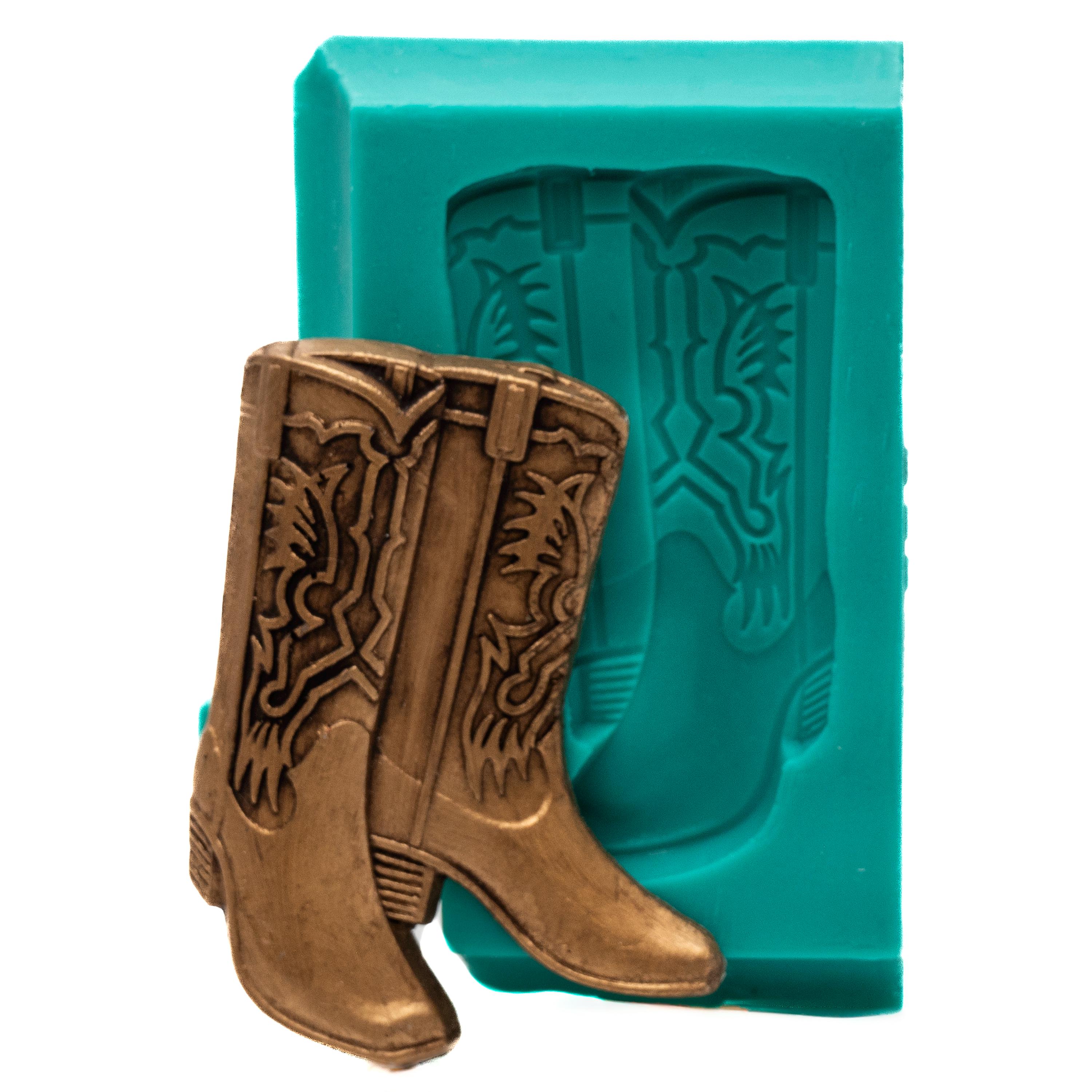 Silicone Mold - Cowboy Boot Flexible Silicone Mould - Fondant Mold ...