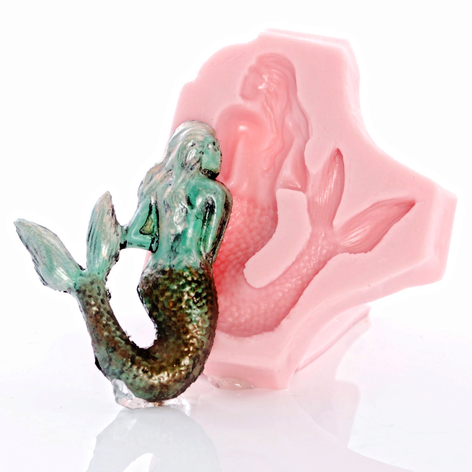 Mermaid Silicone Mold - Nautical Pirate Mold - Food Safe Fondant ...
