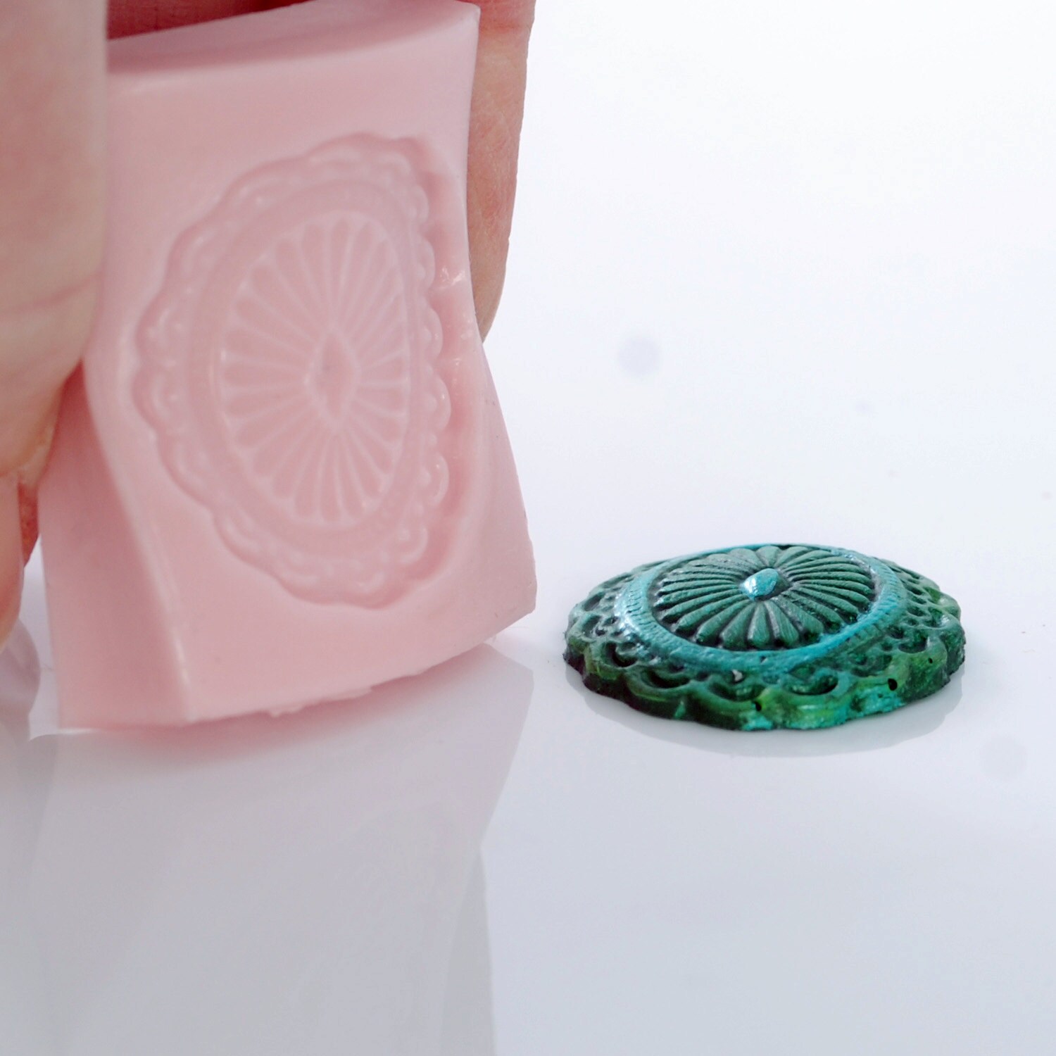 Silicone Concho Mold Cabochon Jewelry Polymer Clay Metal Clay Resin ...