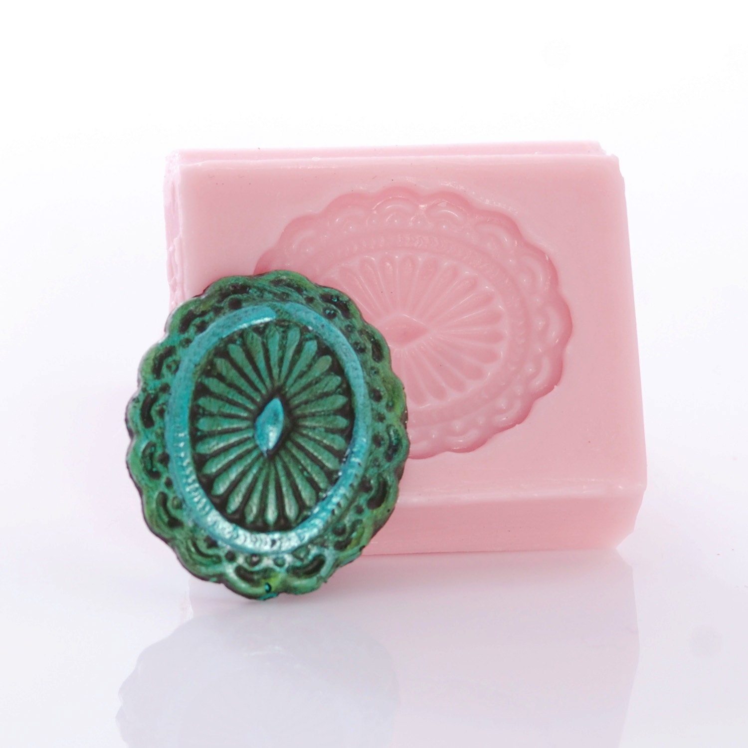Silicone Concho Mold Cabochon Jewelry Polymer Clay Metal Clay Resin ...