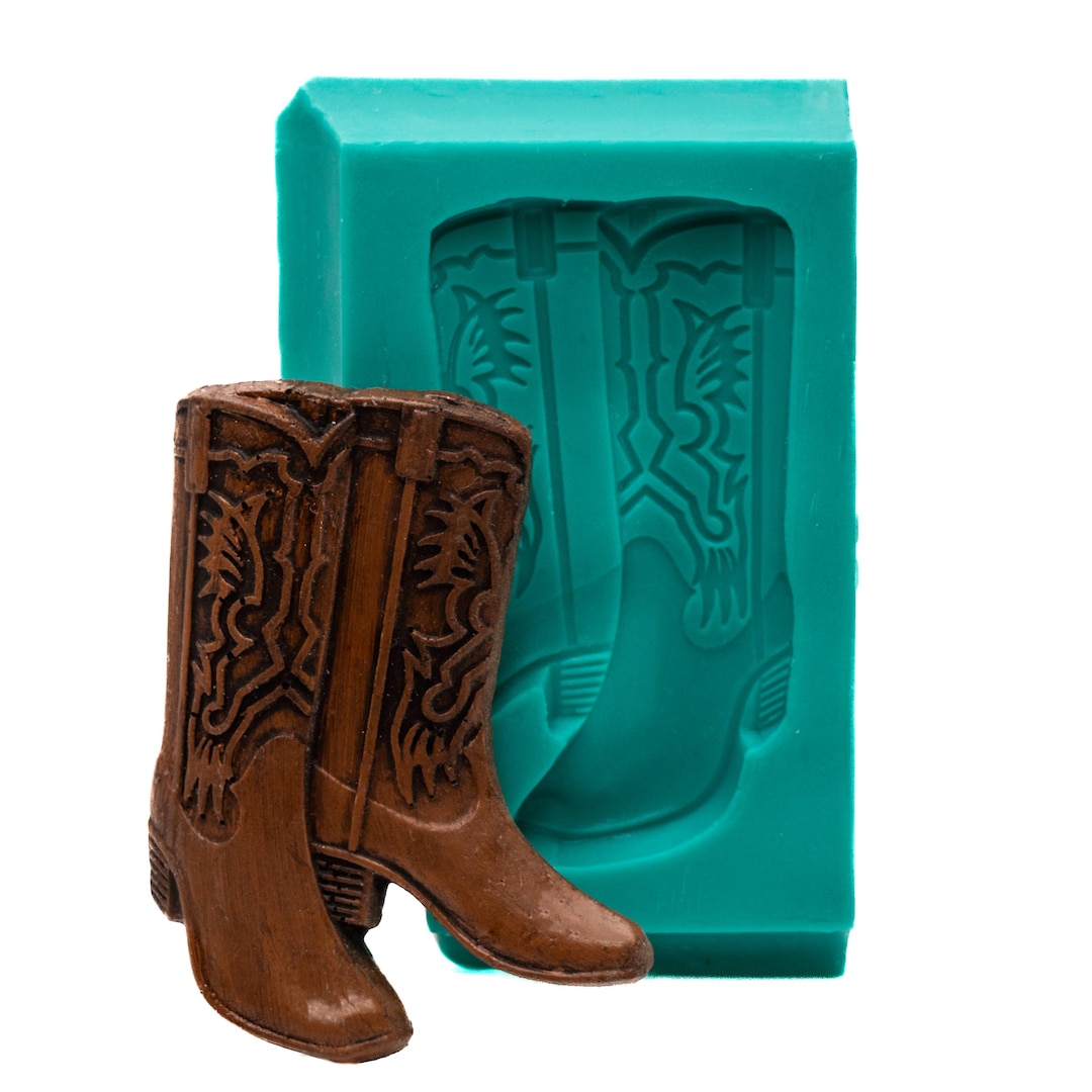 Silicone Mold - Cowboy Boot Flexible Silicone Mould - Fondant Mold ...