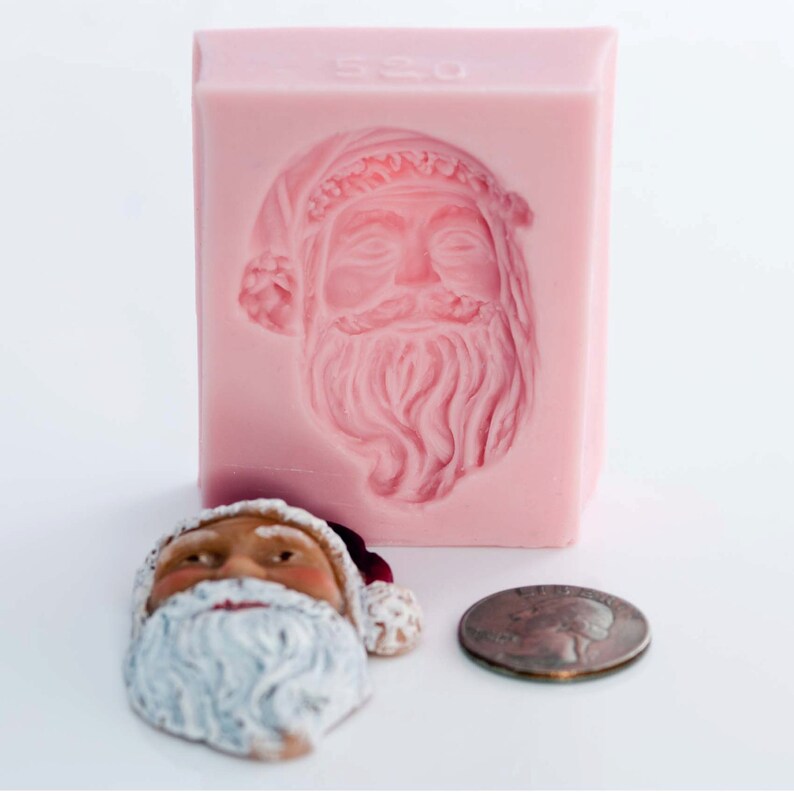 Santa face silicone mold Santa pendant mold resin santa | Etsy