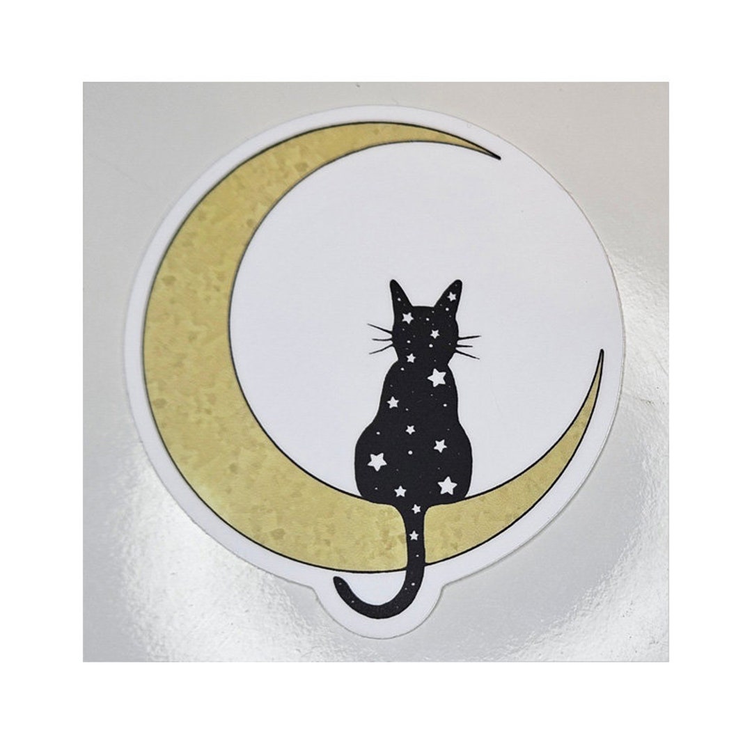 Moon Cat Sticker - Etsy