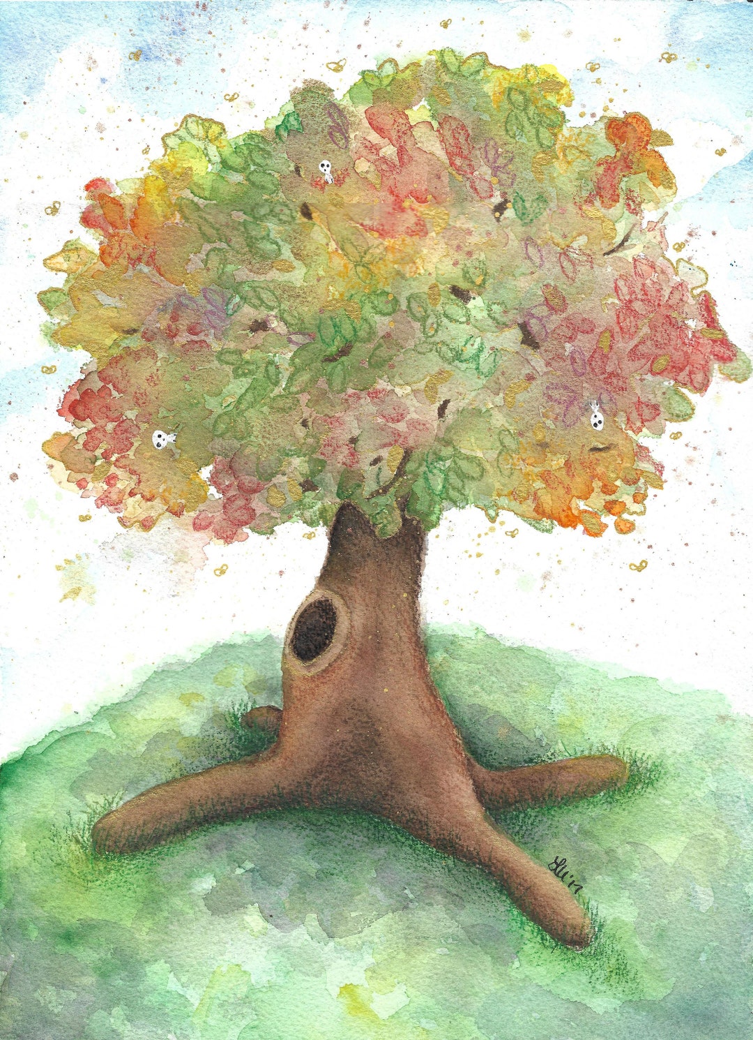 Dreaming Tree Watercolor Print - Etsy