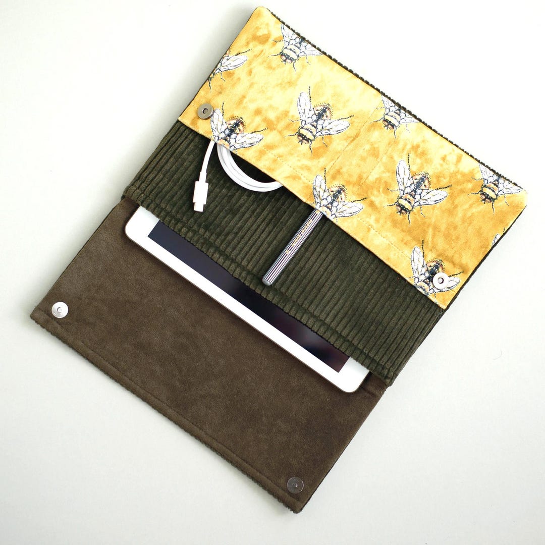 Handmade Velvet Bee Tablet Sleeve: Padded Cover With Pocket - Etsy