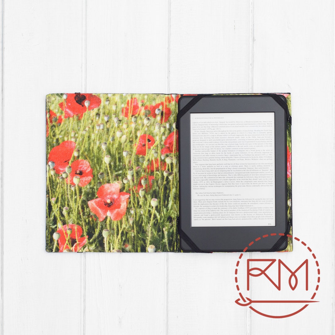 Kindle Paperwhite Cover – Black Denim Case With Poppy Flowers ...