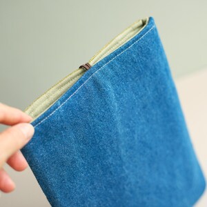 Embroidered Lavender Flower Denim Tablet Case, Green Canvas Sleeve - Etsy
