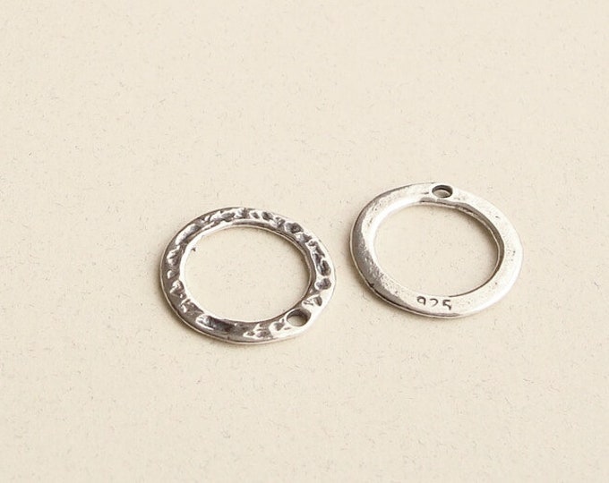 1 Pair 2 Pieces Oxidized Sterling Silver Fancy Round Link / - Etsy