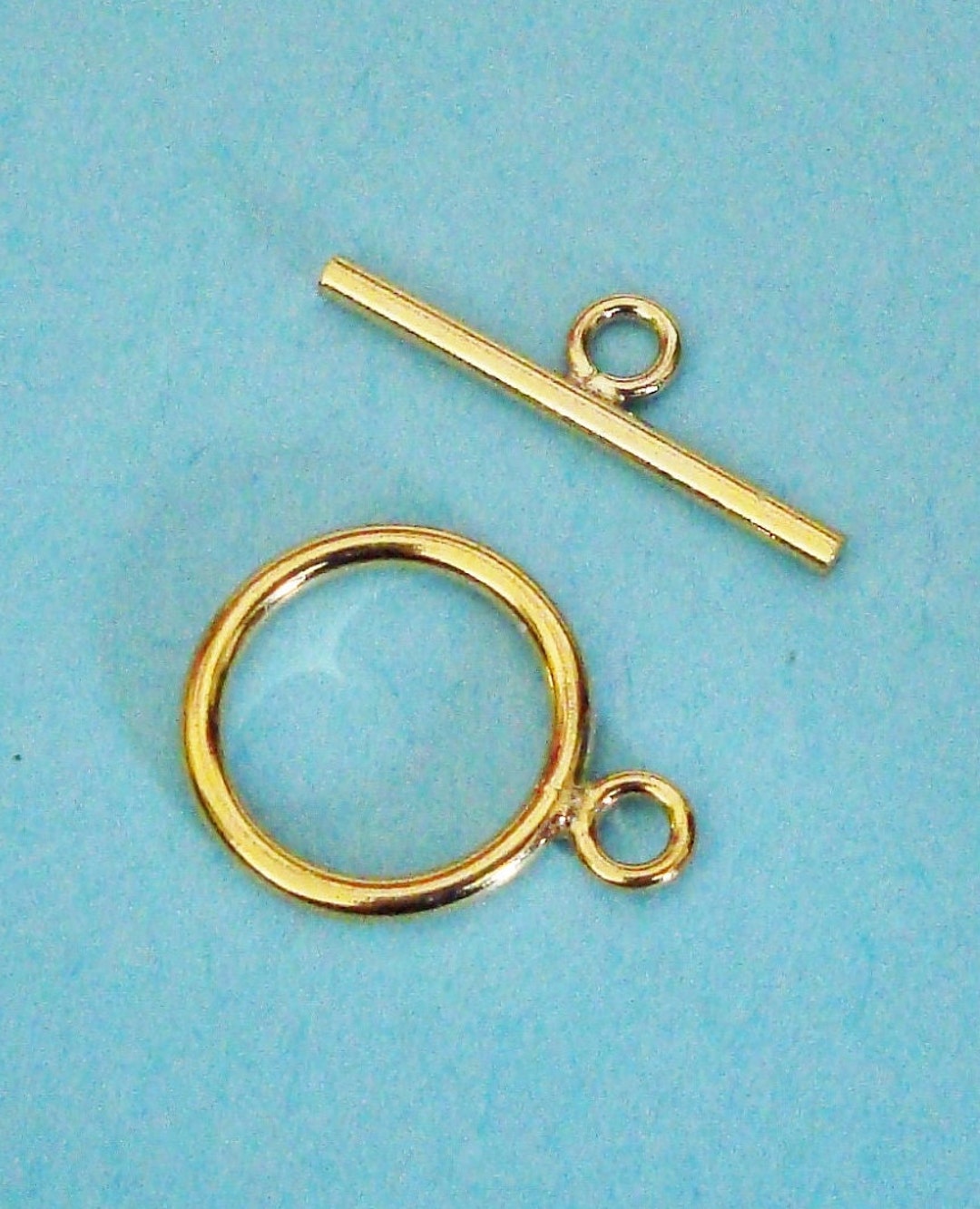Simple Round Toggle Clasp With Bar, 14K Gold Filled, 11mm X 14mm ...