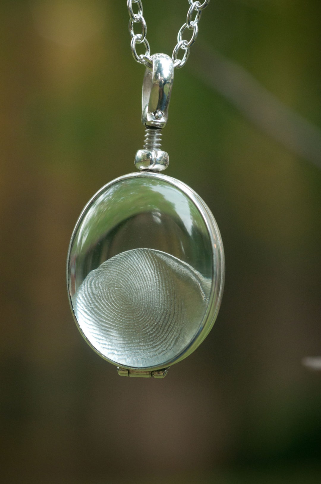 Savannah 18" Sterling Silver Fingerprint Locket Necklace With 1 Charm ...