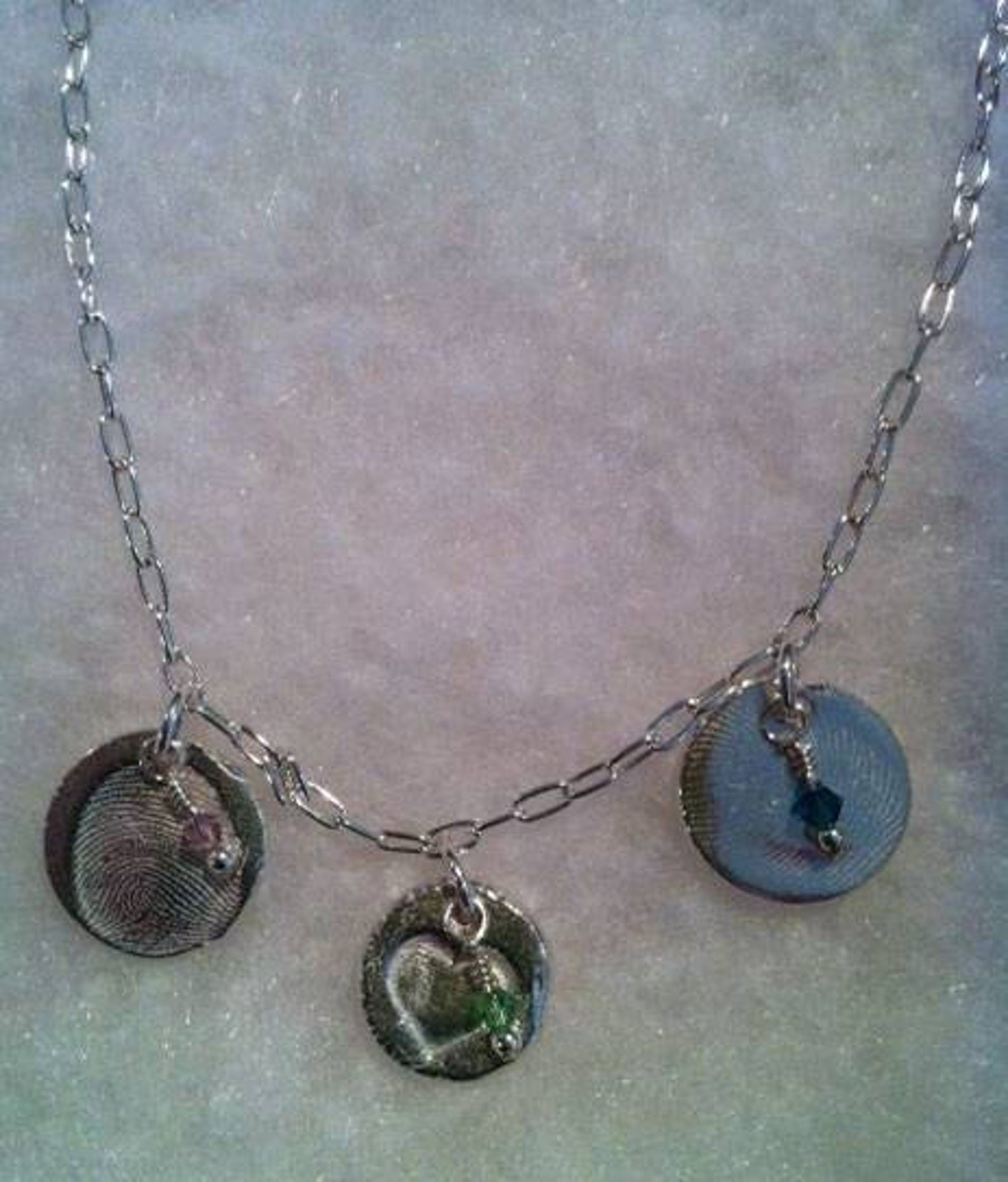 Phoebe 18" Silver Fingerprint Charm Necklace - Etsy