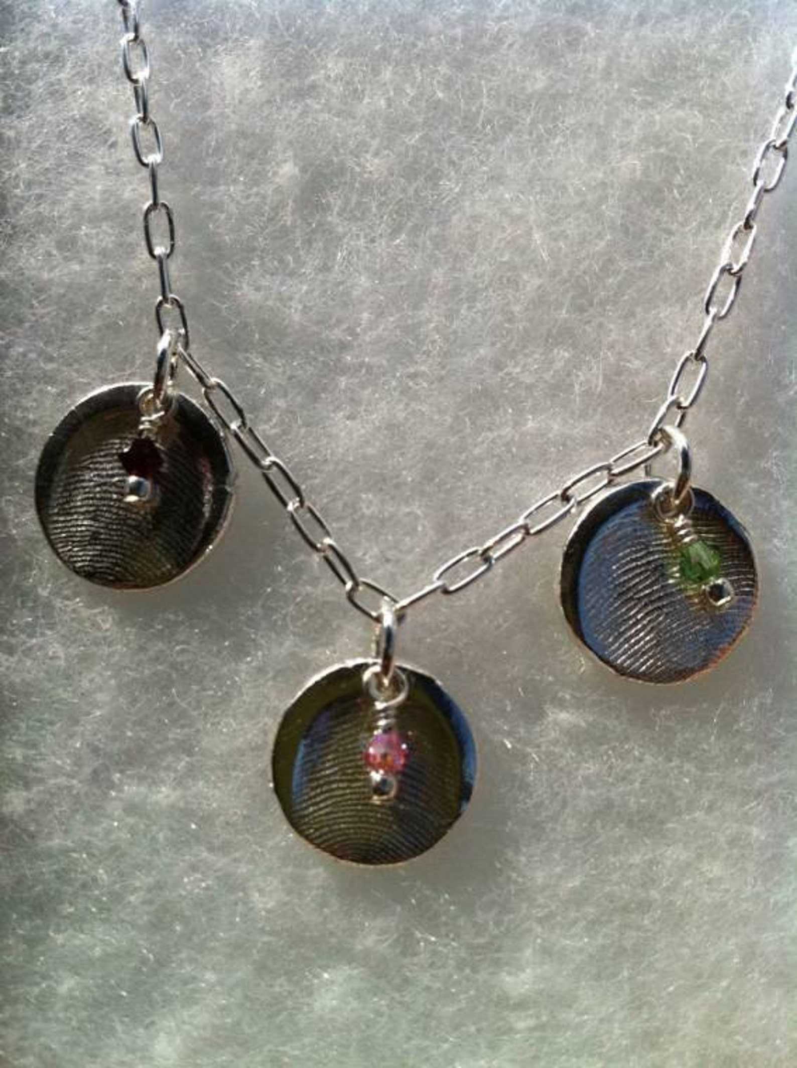 Phoebe 18" Silver Fingerprint Charm Necklace - Etsy