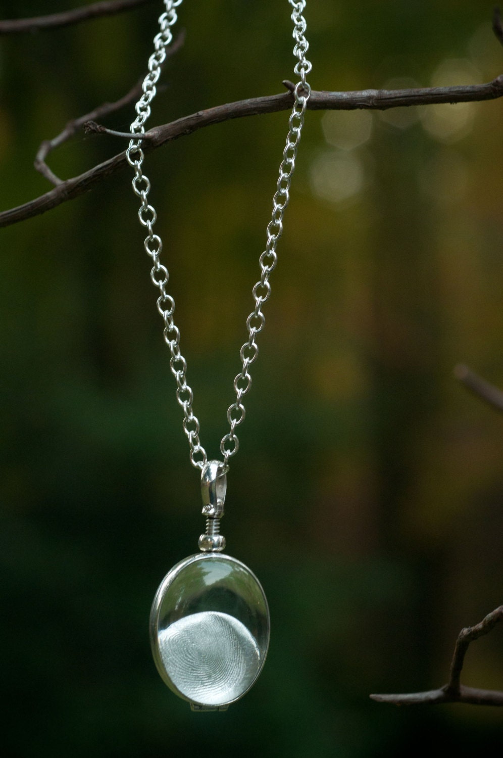 Savannah 18" Sterling Silver Fingerprint Locket Necklace With 1 Charm ...