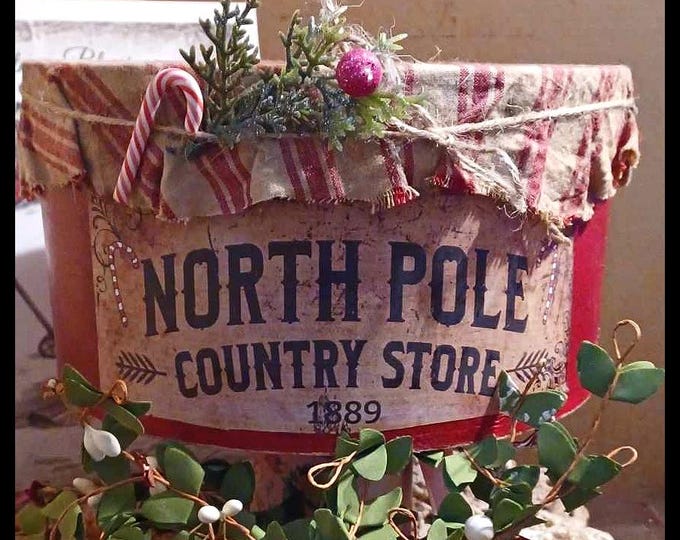 Handmade Pantry Hand Distressed Primitive Canister Box Homespun Lid ...