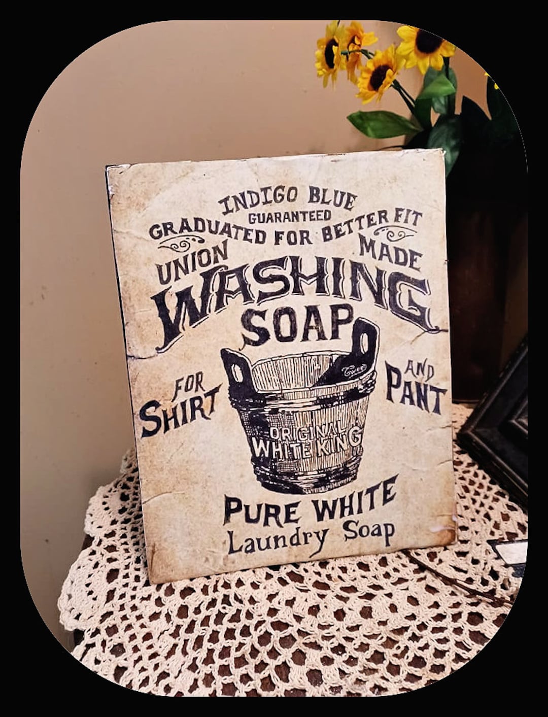 Primitive Vintage Distressed LAUNDRY ROOM Washing SOAP Picture Print ...