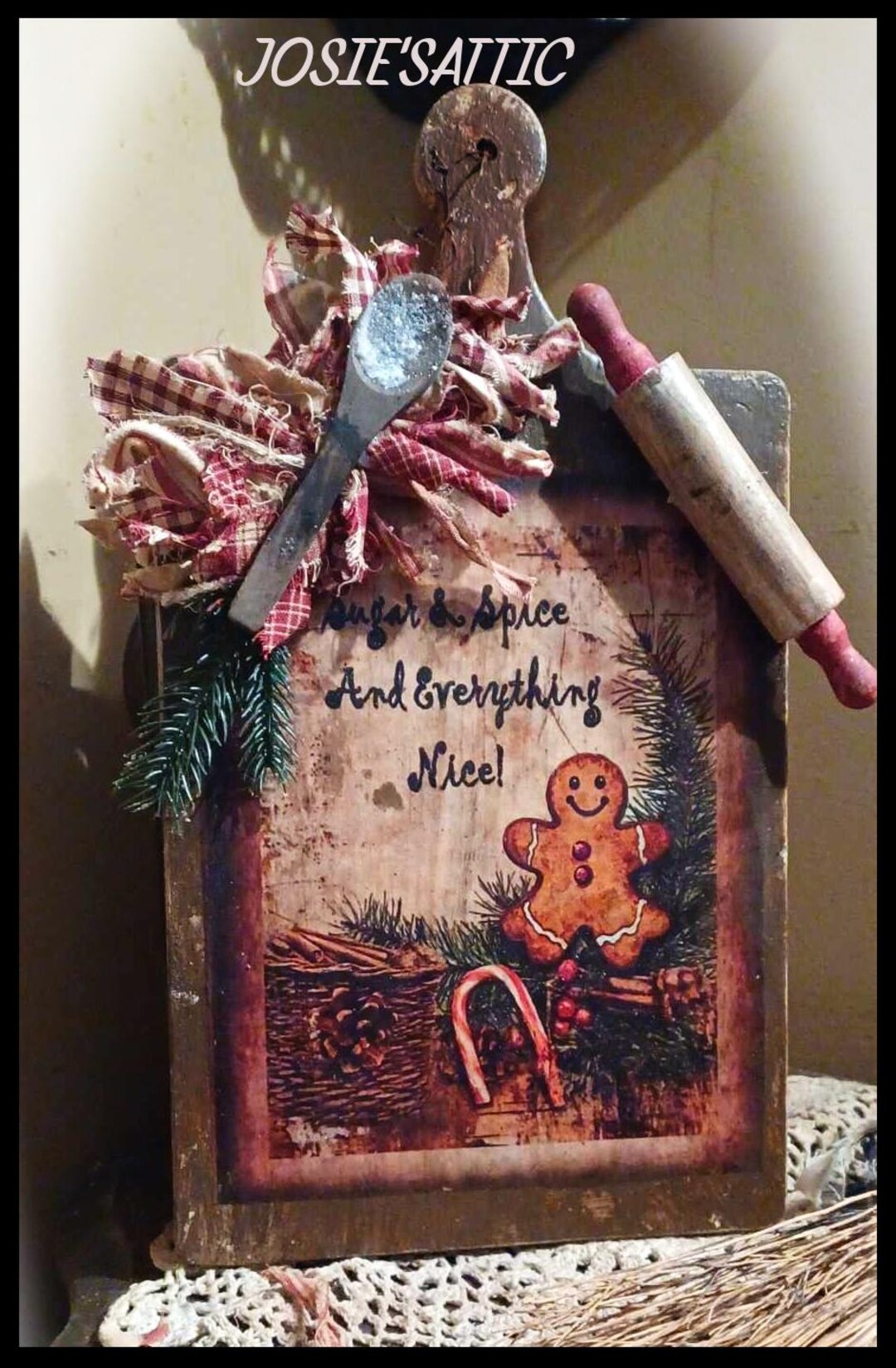 Distressed Primitive Farmhouse Chippy Hanging Large Cutting BOARD Sign ...