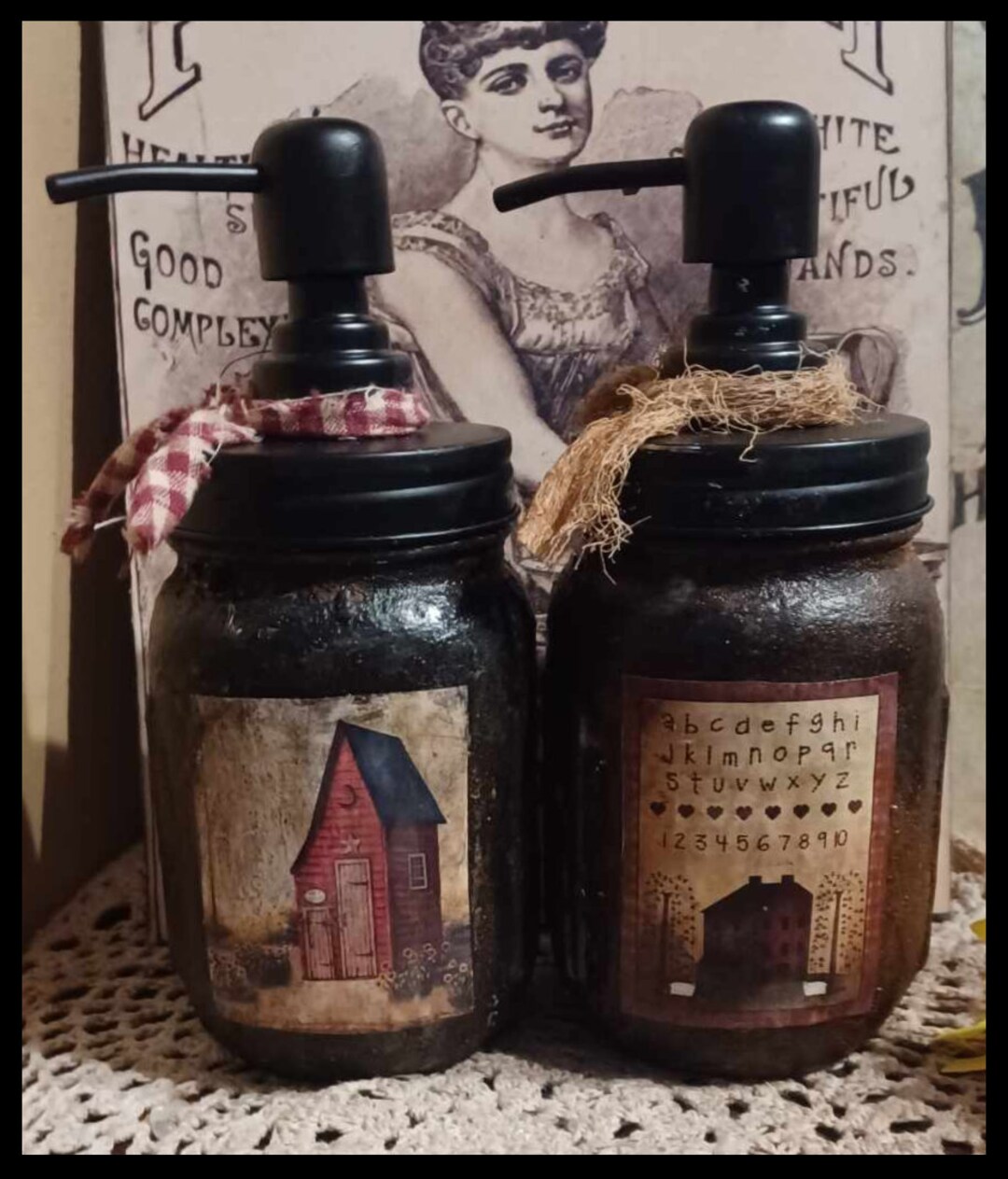 Handmade Pantry Distressed VERY Primitive Rustic Farmhouse Grubby Pint ...