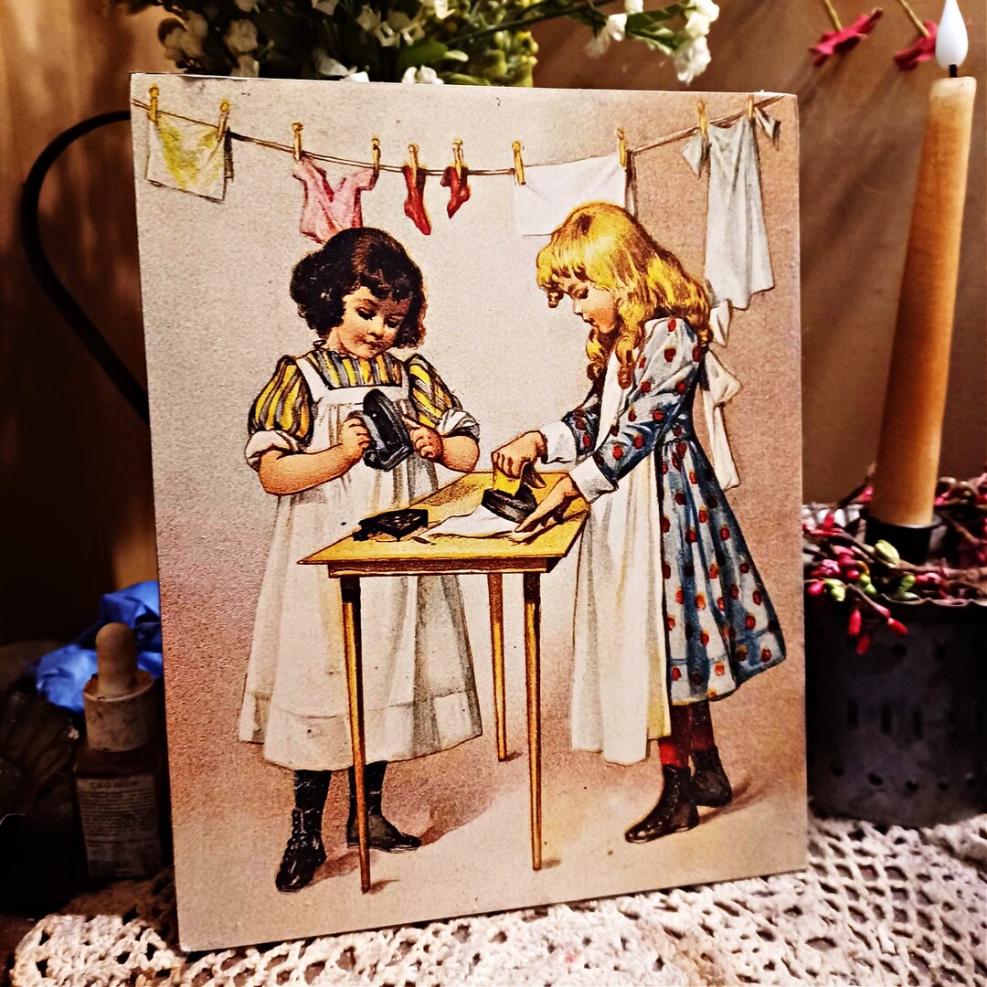 Primitive Vintage Victorian Shabby Kitchen LAUNDRY ROOM Girls ...