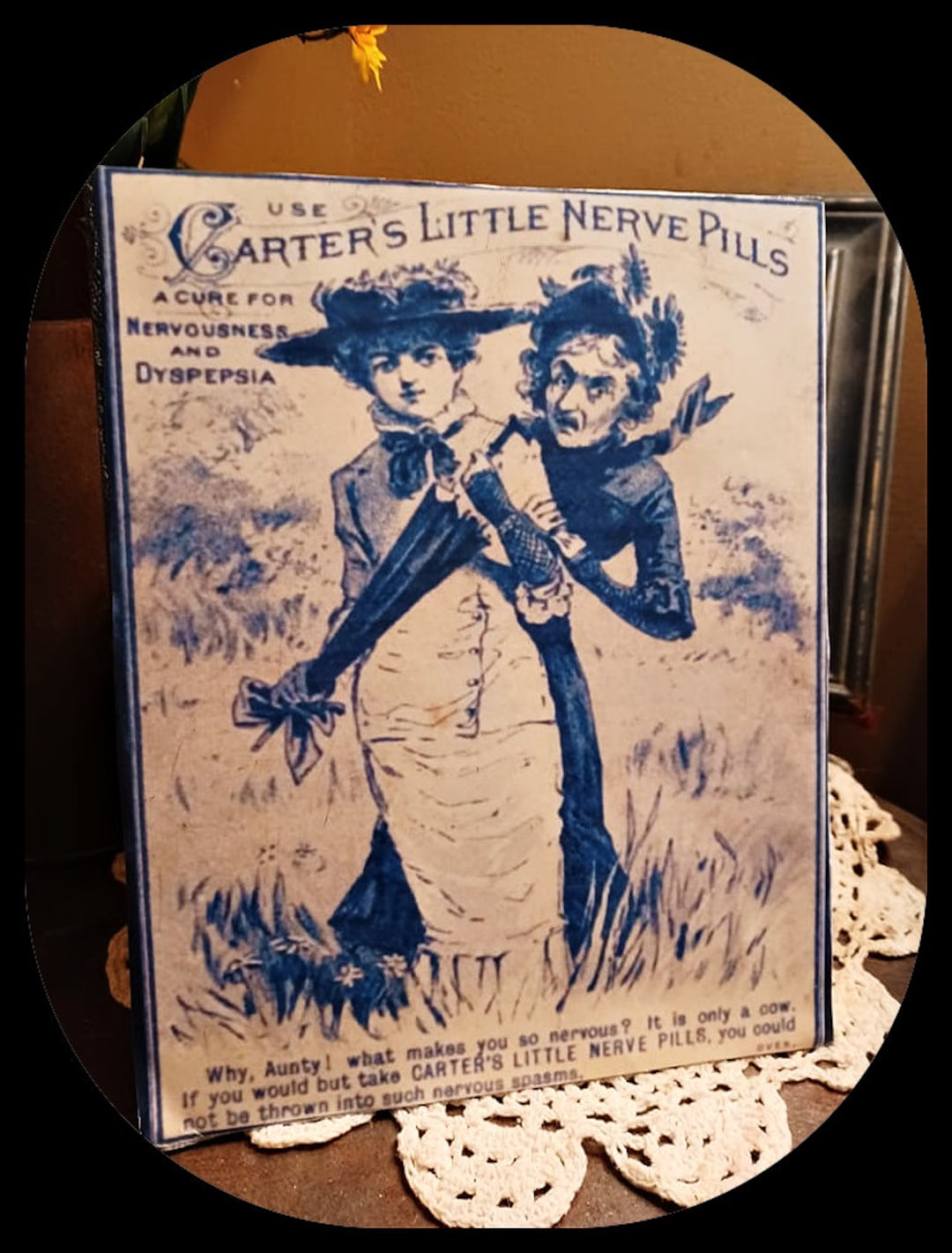 Primitive Vintage Distressed Sign Carter's Little Nervous Pills for ...