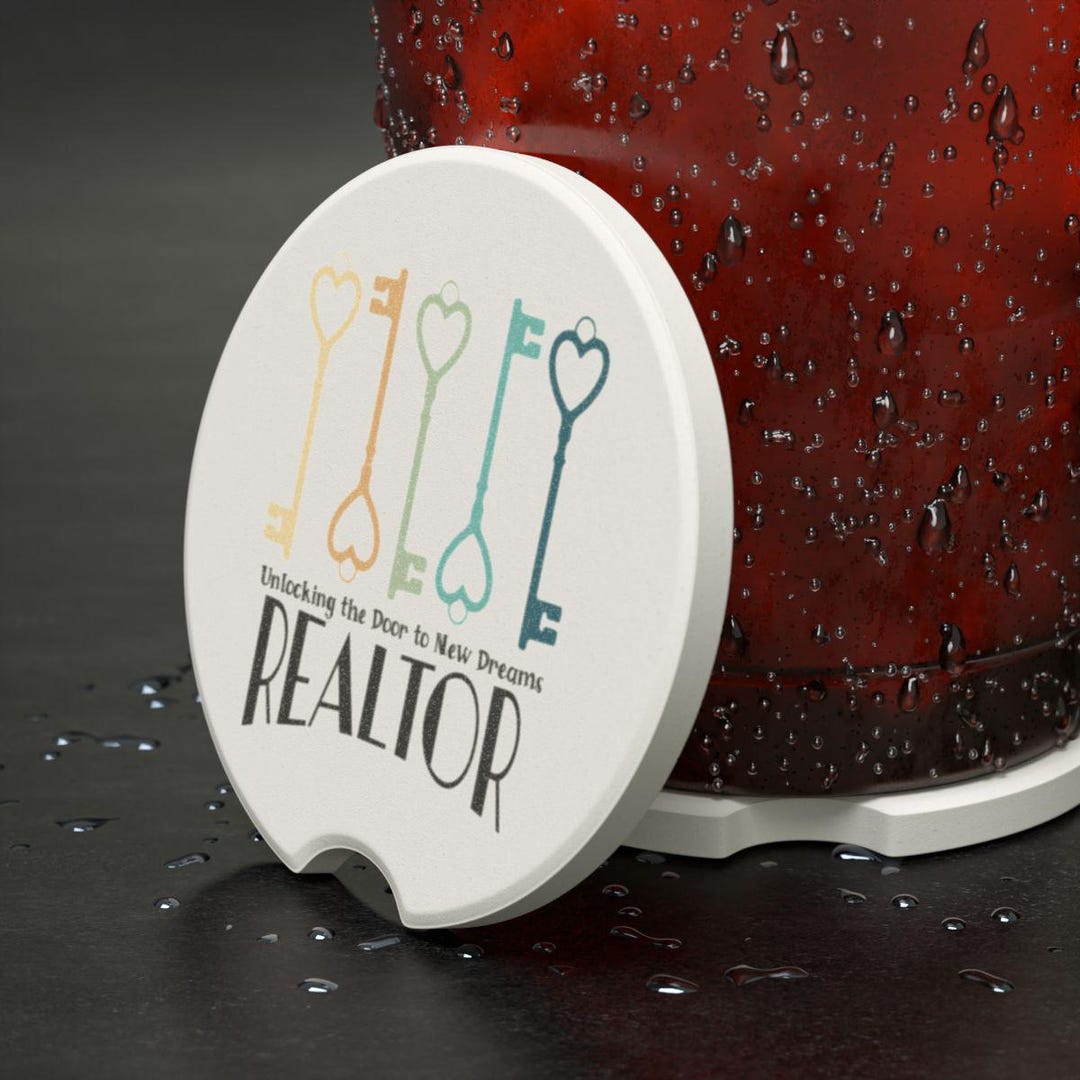 Realtor Car Coaster: Soapstone House Key Design - Real Estate Agent ...