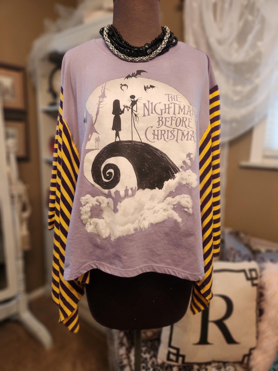 Upcycled Altered Graphic T-shirt Nightmare Before Christmas - Etsy