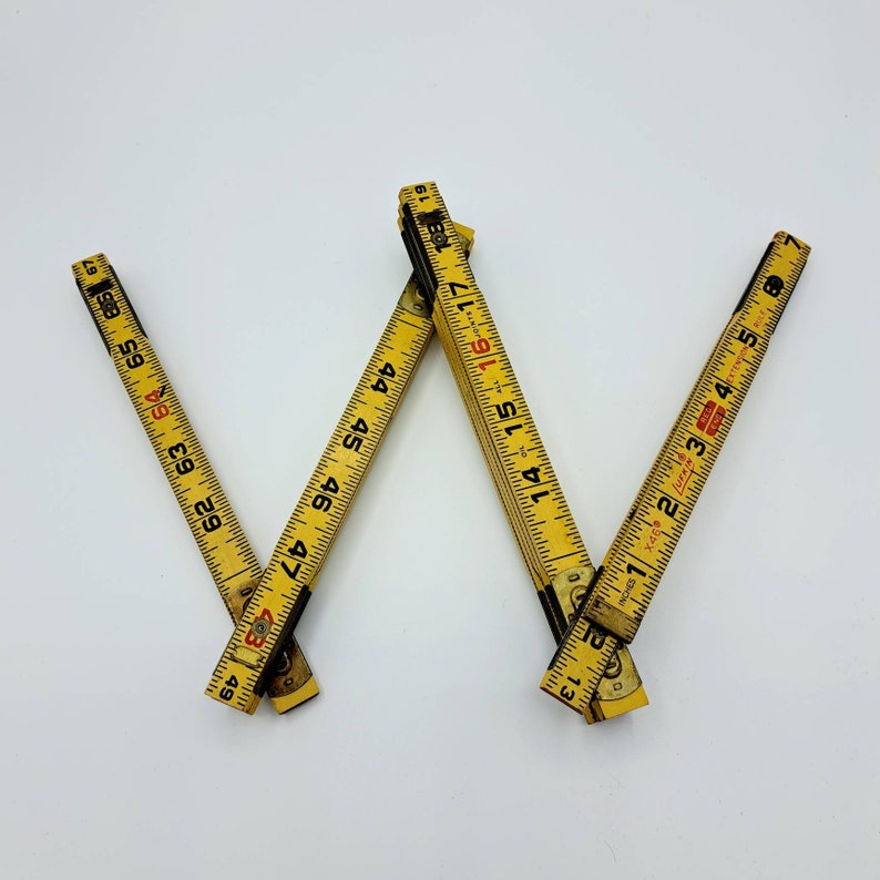 Yellow Wooden Folding Ruler, Brick Mason Measuring Tool - Etsy