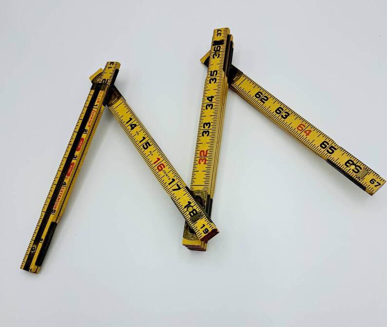 Yellow Wooden Folding Ruler, Brick Mason Measuring Tool - Etsy