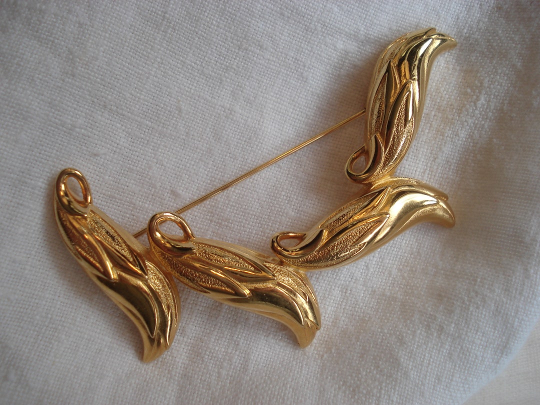 Fendi Gold Tone Brooch - Etsy