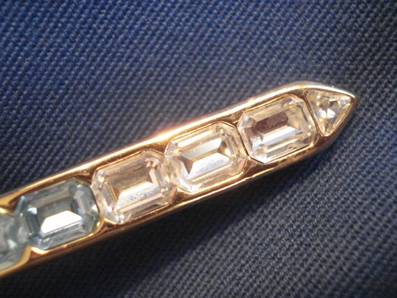 Christian Dior Blue Dagger Bar Brooch - Gem