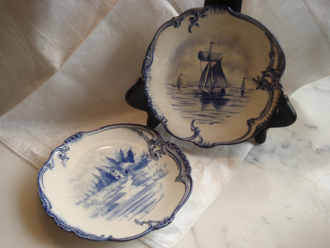 Antique Royal Bonn Delft Ware Small Wall Plates, Pair - Etsy