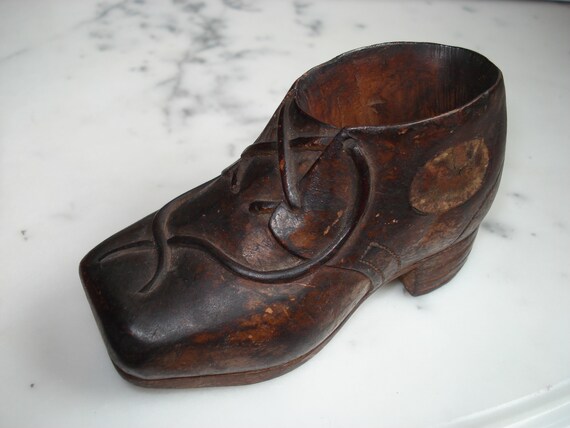 Antique Carved Wooden Shoe Match Strike Rare | Etsy