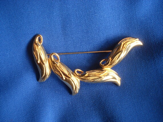 Fendi Gold Tone Brooch - Gem