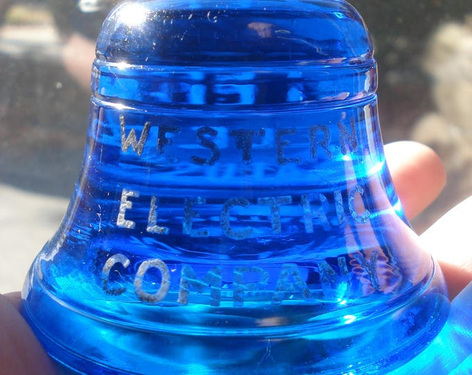 Western Electric Company Blue Glass Bell Paperweight - Etsy