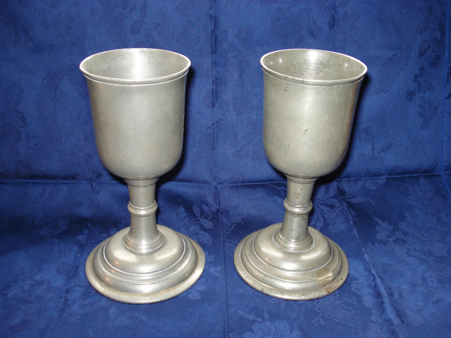 Antique 18th Century Pewter Communion Chalices or Goblets, Pair, RARE ...