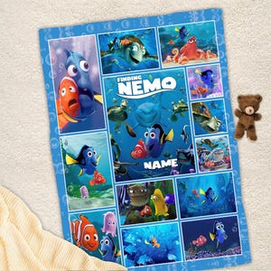Customized Name Finding Nemo Blanket, Nemo and Dory Blanket, Baby Fish ...