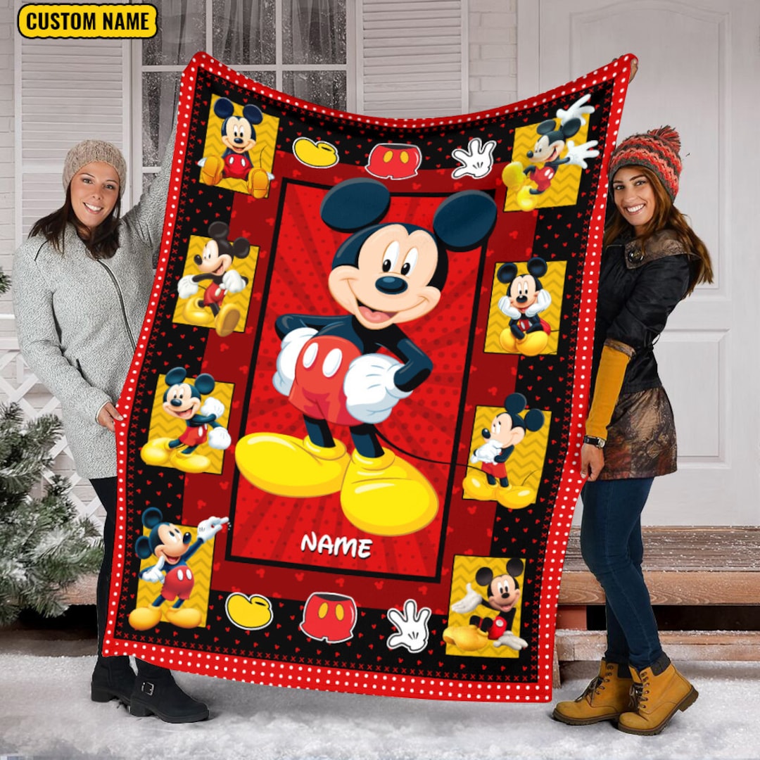 Personalized Name Disney Mickey Blanket , Mickey Mouse Blanket, Mickey ...
