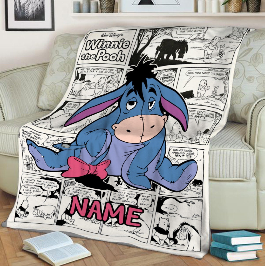 Personalized Name Eeyore Blanket, Disney Winnie the Pooh Fleece Mink ...