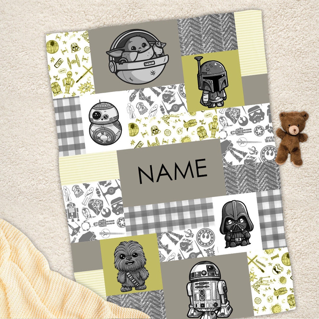Vintage Star Wars Characters Blanket, Custom Name Star Wars Blanket ...