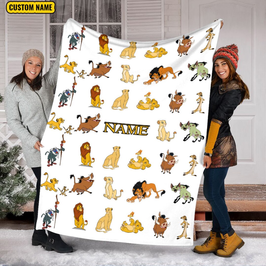 Personalized Name Lion King Blanket, Disney Lion King Characters Fleece ...