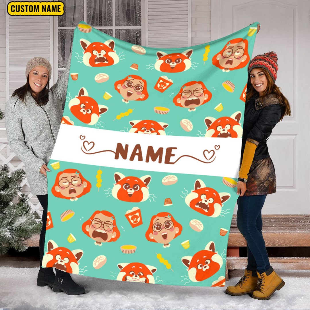 Personalized Name Turning Red Blanket, Disney Fleece Mink Sherpa ...