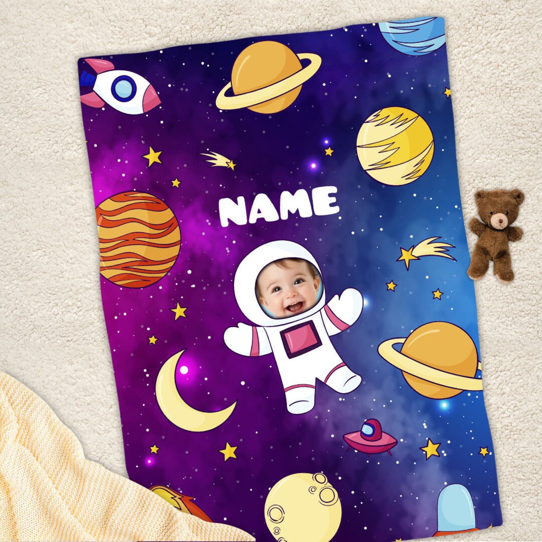 Personalized Baby Universe Blanket, Outer Space Blanket, Planet Blanket ...