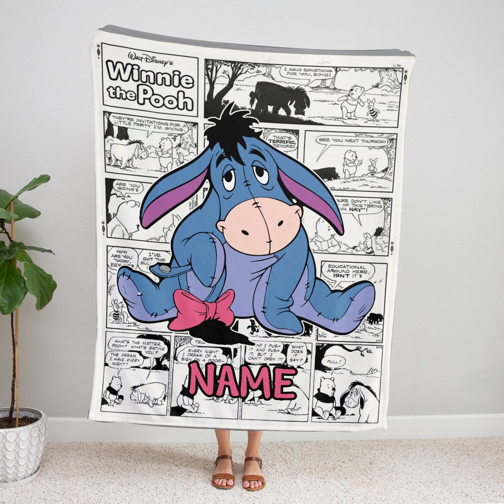 Personalized Name Eeyore Blanket, Disney Winnie the Pooh Fleece Mink ...