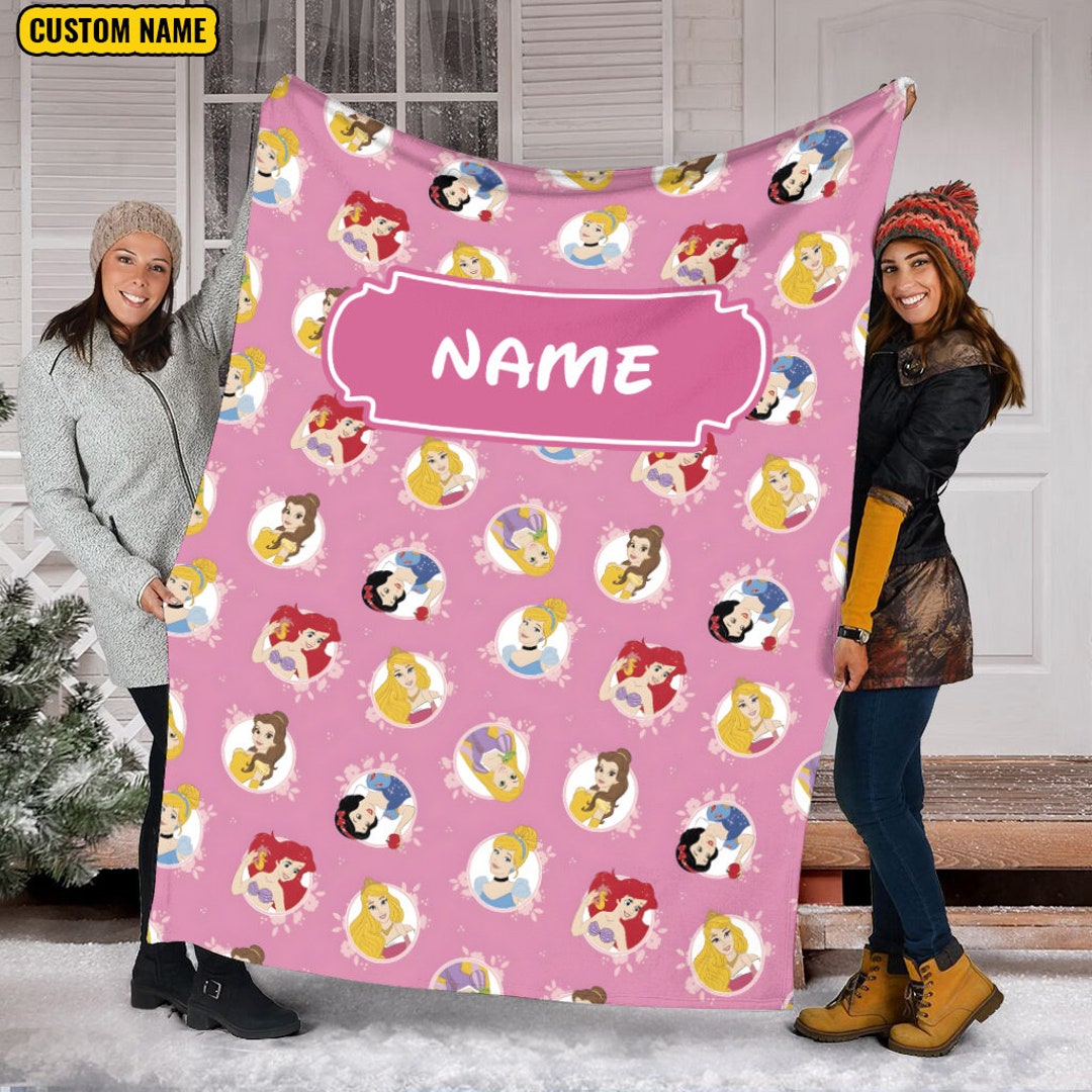 Personalized Name Disney Princess Blanket , Magic Kingdom Blanket ...