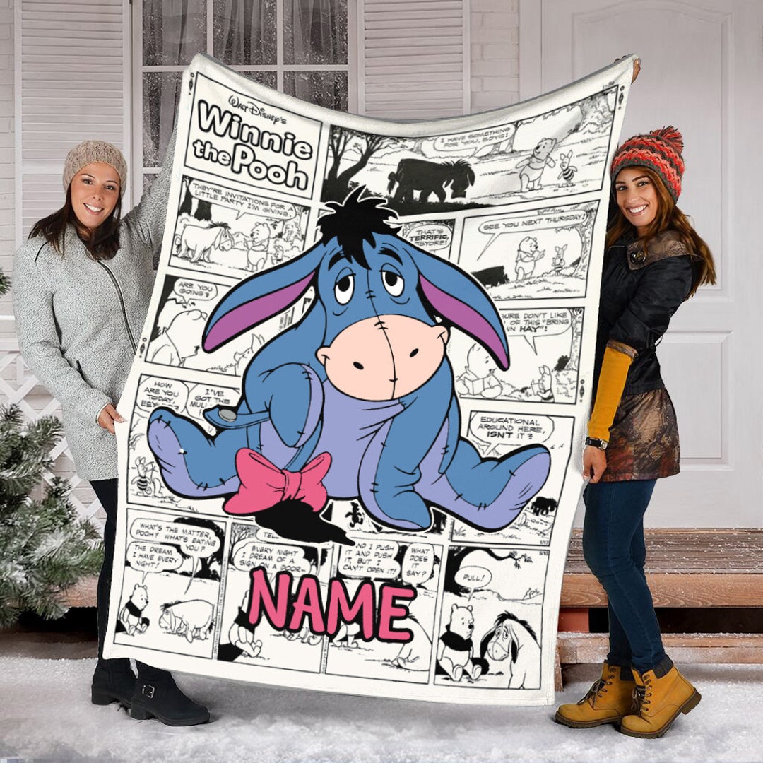 Personalized Name Eeyore Blanket, Disney Winnie the Pooh Fleece Mink ...
