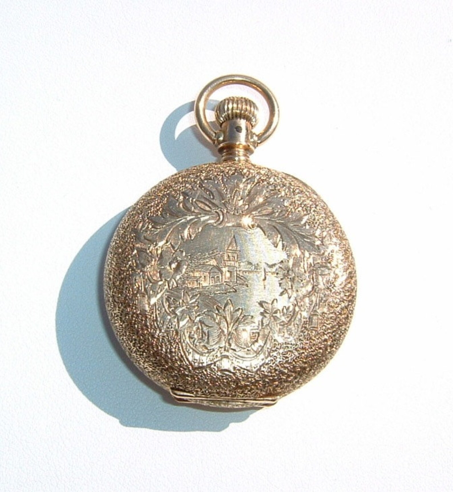 1800s Gold Elgin Ladies Pocket Watch White Roman Numeral Dial Lever Set ...