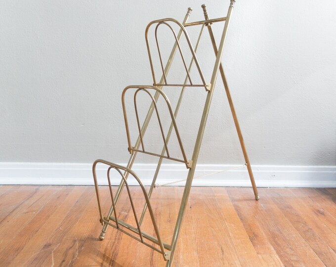 Antique Three Tier Brass Easel Magazine Rack - Etsy