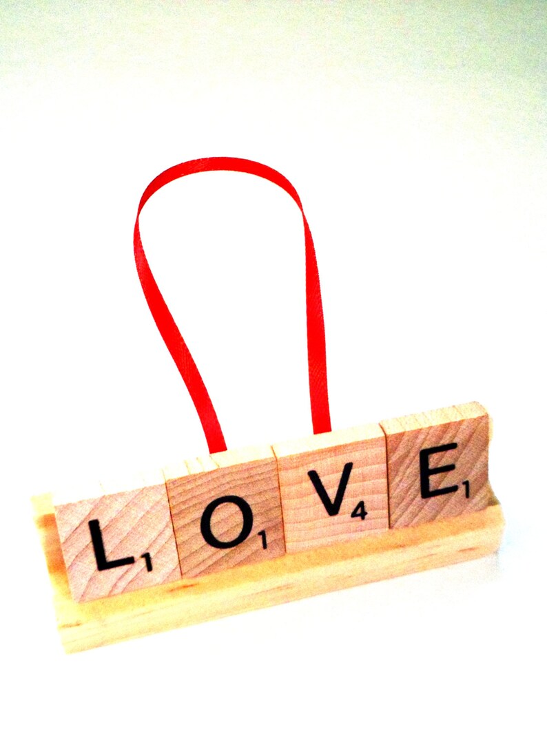 Love Ornament Scrabble Letter Art Scrabble Tile Decor - Etsy
