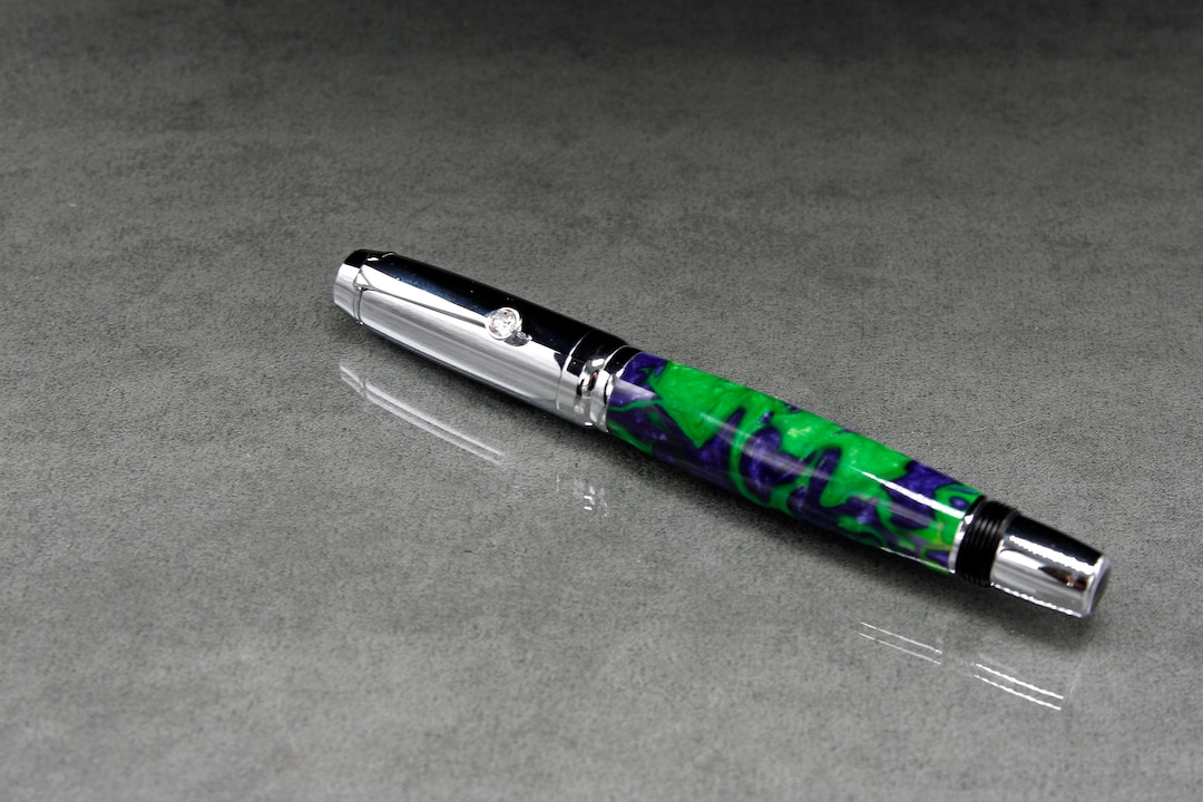 Nuclear Grape Acrylic Fountain Pen With Chrome Trim - Etsy